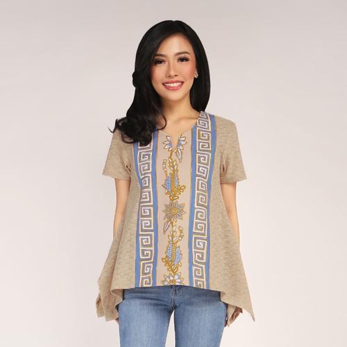 Jual Batik Kultur Tops - HHB - Banji Lines in Blush Creme Blue - XL ...