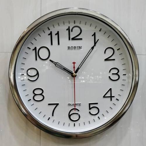 Jual Jam Dinding Robin Case Silver Chrome Diameter 30 cm - Hitam - Kota ...