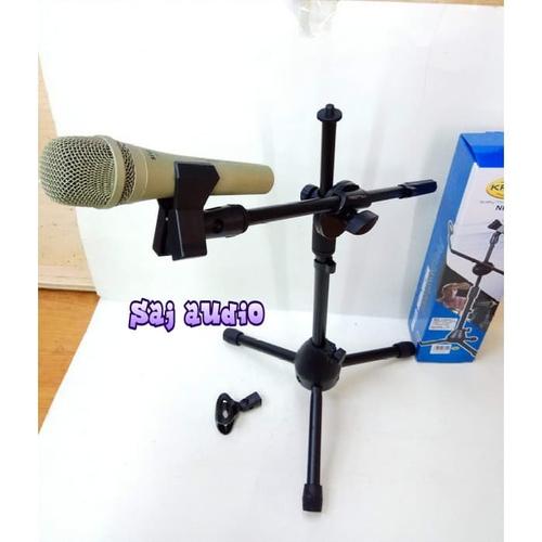 Jual Stand Mic Duduk Lantai-Meja-Mimbar-Podium KREZT NB311 Dua Holder ...