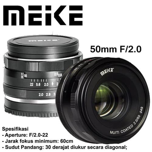 Jual Lensa Meike 50mm F2.0 APS-C For Fujifilm X-Mount MF - Filter 49mm ...