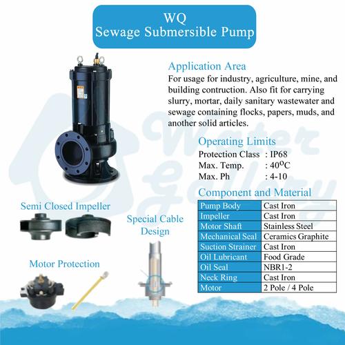 Jual Pompa Septic Tank / Sewage Submersible Pump 7.5 Kw 65 M3/H ...