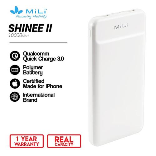 Promo Mili power Shine II powerbank 10.000mAh Fast Charging 3.0 produk ...