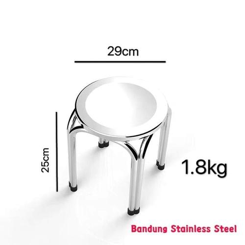 Promo Bangku pendek Kursi stainless baso bulat stainless steel 25cm ...