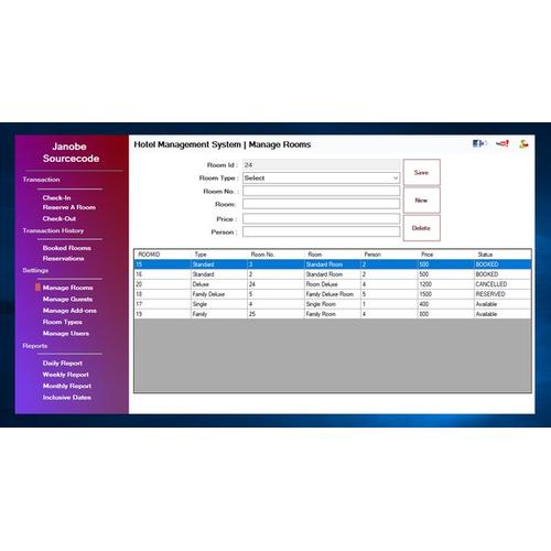 Jual READY source code aplikasi Hotel Management System VB.Net with Bunifu - Jakarta Barat ...