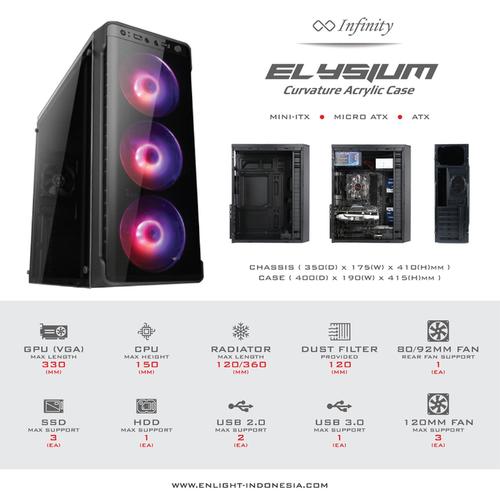 Jual Casing ATX Infinity Elysium - Gaming Case ATX Mid Tower - Kota ...