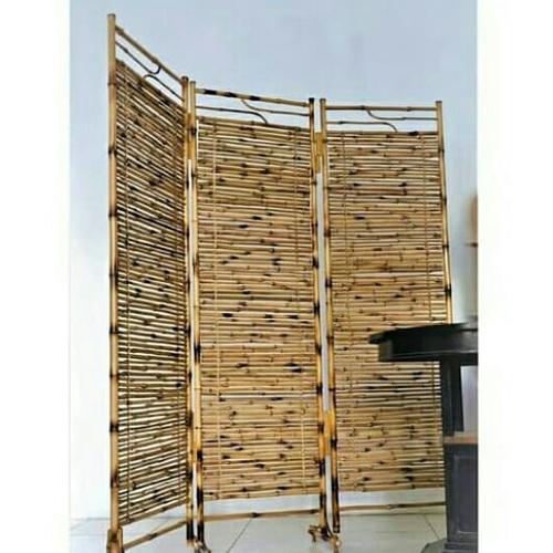 Jual Pembatas Ruangan/Partisi/Sketsel Bambu 3 Lipat Ukuran 120 x 170 CM ...