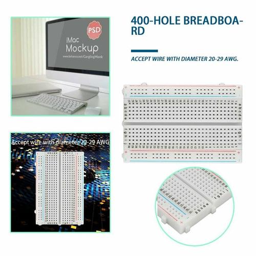 Jual Breadboard 400 Lubang Pi Solderless Titik 400P Arduino Raspberry ...