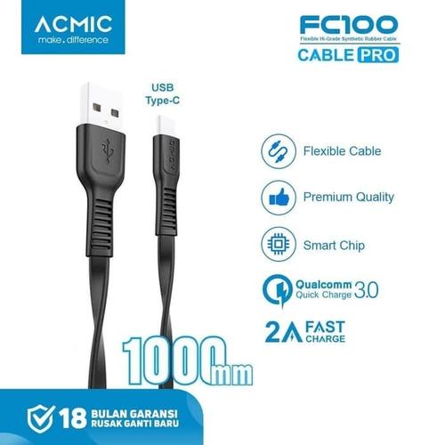 Jual ACMIC FC100 KABEL DATA CHARGER USB TYPE C FAST CHARGING QUICK ...
