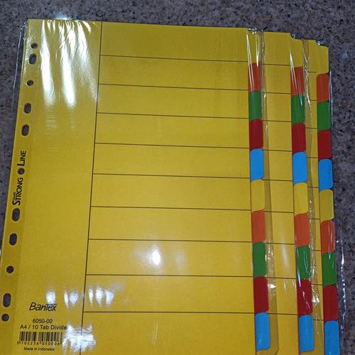 Jual Pembatas 10 WARNA A4 6050 Bantex / INDEX INDEXES / Divider A4 ...