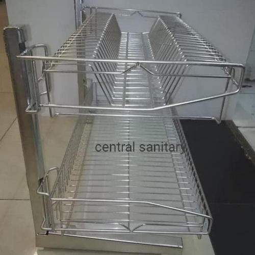 Jual Rak Piring Gantung Stainless Tirisan Dapur Tempel Tembok 2 Susun ...