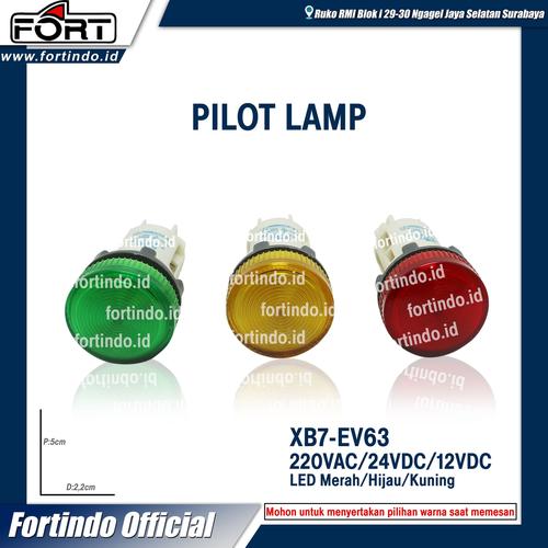 Jual Pilot Lamp LED XB7-EV63 64 65 220 VAC Lampu Indikator Merk FORT ...