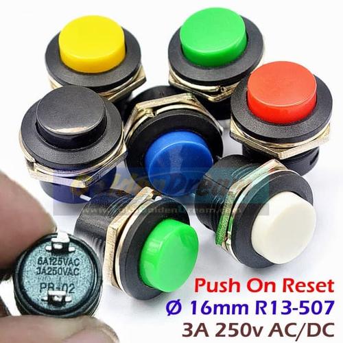 Jual Push On R13 507 16mm Saklar Tombol Reset Momentary Switch Button ...