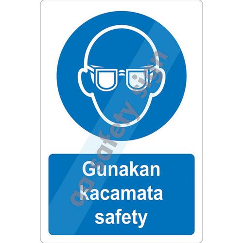 Jual Safety Sign/Rambu Keselamatan "Gunakan Kacamata Safety" 45x30cm ...