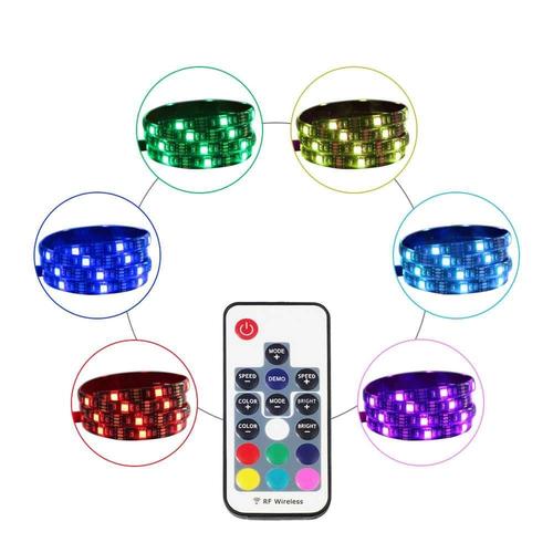 Jual Lampu Led Strip 5050 RGB & Remot Kontrol 1M Lampu Meja PC CPU ...