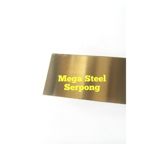 Jual Plat Strip Plank Plint Gold Hairline Stainless Steel Uk.10 cm x ...