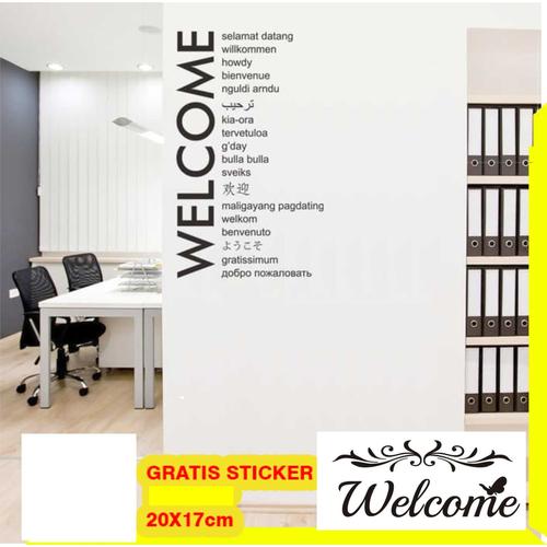 Jual Wall Stiker Welcome Multi Bahasa Sticker Dinding Kantor Toko Kafe ...