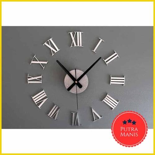 Jual Jam Dinding Besar Jumbo Raksasa Angka Romawi 3D Giant Wall Clock ...