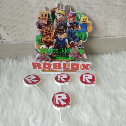 Jual Topper cake bithday game Roblox/hiasan kue Roblox/dekorasi ultah ...