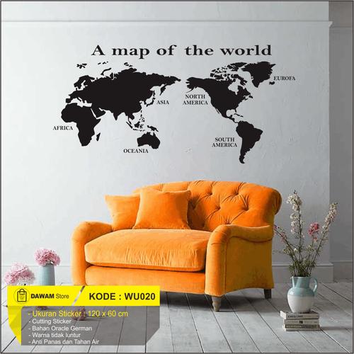 Jual Cutting Sticker Dinding Wall Sticker Dekorasi rumah Map of the ...