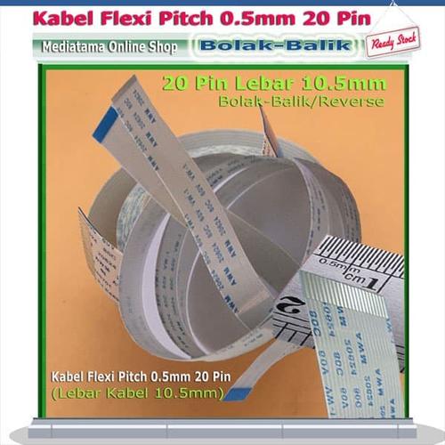 Jual Kabel Flexible FFC FPC Pitch 0.5mm (Lebar 10.5mm) 20 Pin Bolak ...