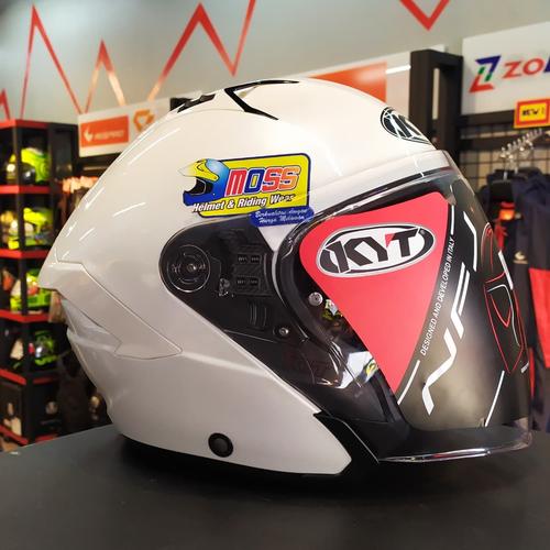 Jual Helm KYT NFJ Solid Plain White | Double Visor | Half Face ...