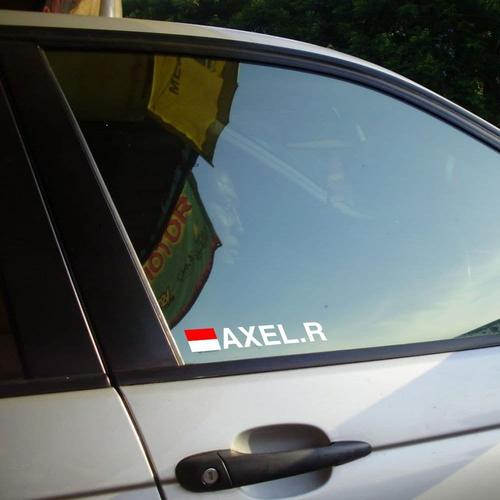Jual Sticker Aksesoris Mobil Custom Nama dan Bendera ala Racer 30CM ...
