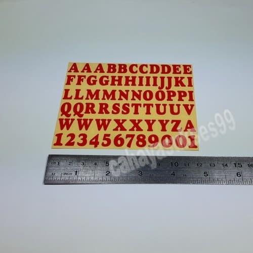 Jual Stiker Huruf Alphabet Abjad Font Cooper Merah 1,3cm Sticker ...