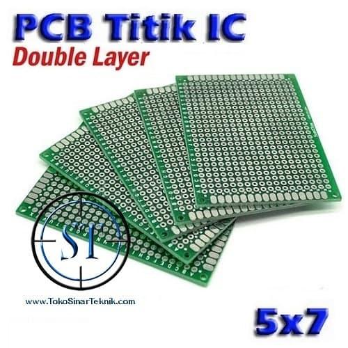 Jual 5x7 CM PCB Titik Lubang IC Double-Side 2 Layer Matrix Circuit ...