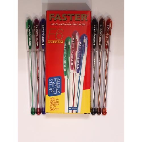 Promo Ballpoint/ Pulpen Faster F6, 0.7mm isi 12 pcs- Black - Kota ...