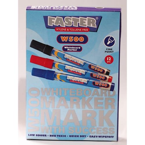 Jual Faster W500 Whiteboard Marker isi 12pcs- Black, Blue & Red - Kota ...