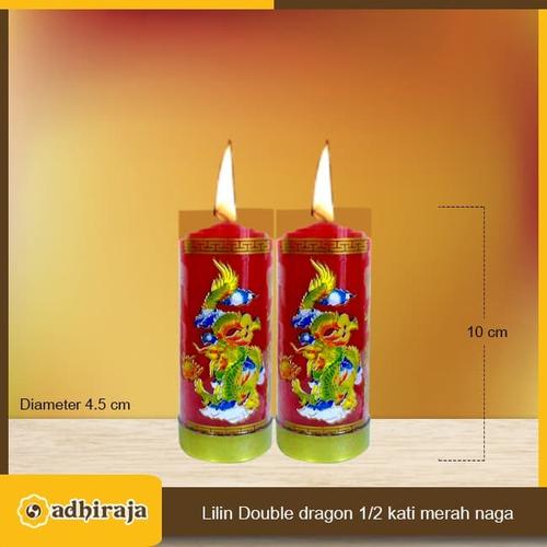 Jual Lilin Merah Naga Puja Sembahyang Pilar 1/2 Kati Kin Double Dragon ...