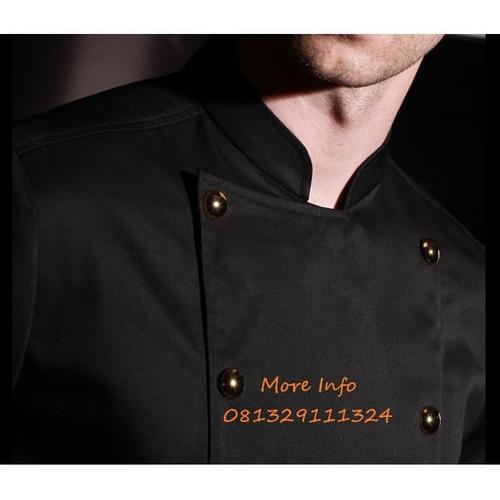 Jual Pembuatan seragam Baju Koki-BajuKitchen-Baju Chef-Jacket-Hitam ...