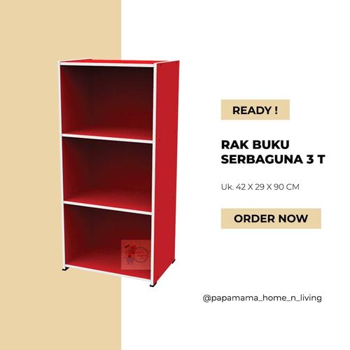 Jual Rak buku majalah serbaguna 3 tingkat warna merah medan - Grey ...