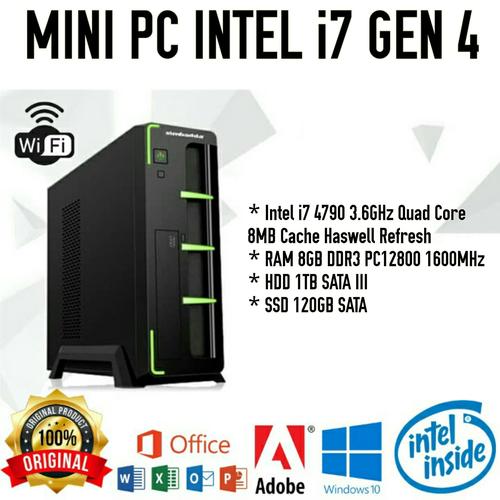 Jual MINI PC INTEL I7 4790 GEN 4 RAM 16GB SSD 256GB SAMSUNG 24 INCH ...