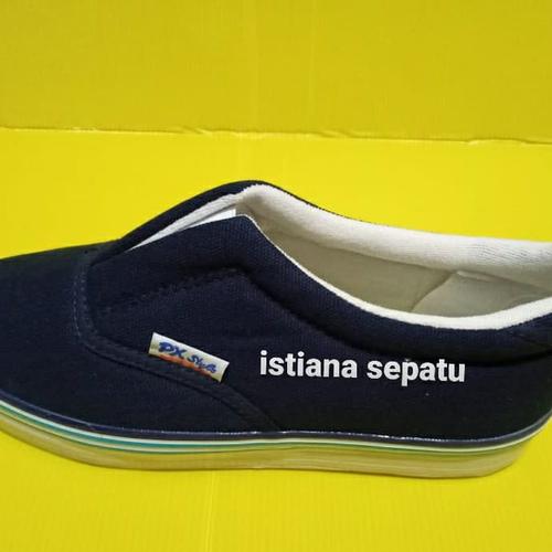 Jual sepatu px 128 navy kanvas murah unisex lukis pria wanita slipon ...