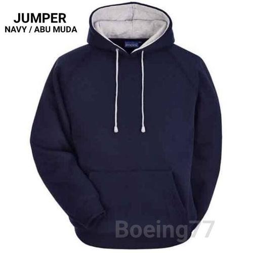 Jual jaket hoodie big size 3XL 4XL 5XL 2XL XL sweater hoodie jumbo navy ...