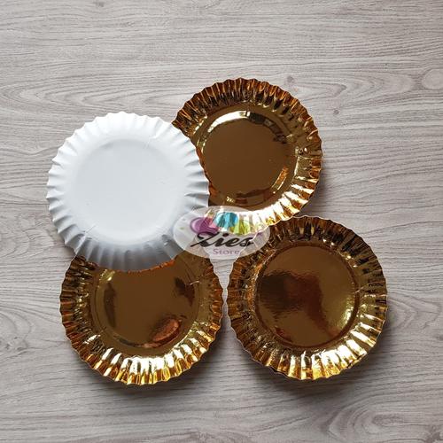 Jual piring kue kertas / paper plate / piring ultah kertas gold - Jakarta Barat - Zies store ...