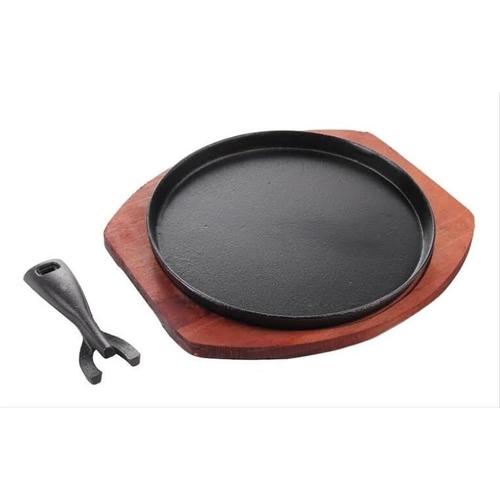 Jual Hot Plate Bulat 22 cm Piring Steak Bundar Tatakan Kayu Round Hot ...