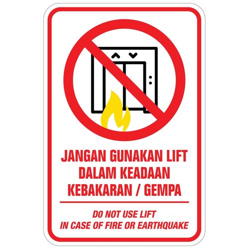 Jual RAMBU SIGN JANGAN GUNAKAN LIFT - EMERGENCY 20X30CM - Kota Bandung ...