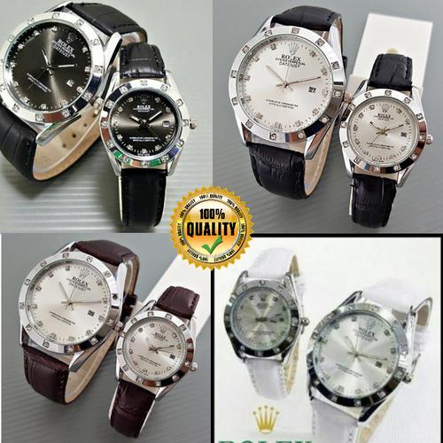 Jual JAM TANGAN COUPLE ROLEX TALI KULIT, JAM TANGAN MURAH BERKUALITAS ...