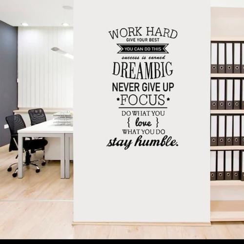 Promo WALLSTICKER RD003 WORK HARD STIKER DINDING WALL STICKER ...
