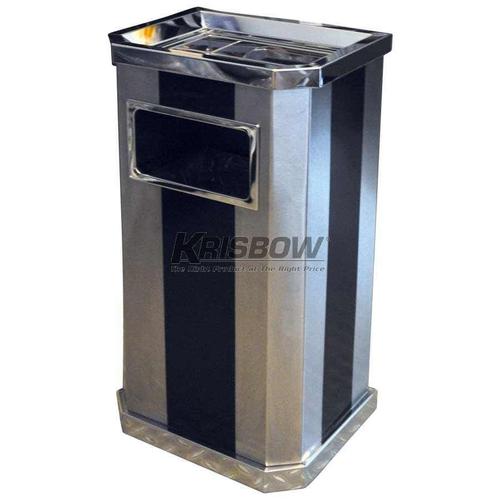 Jual Tempat Sampah Dust Bin Stainless Steel With Ashtray Krisbow ...