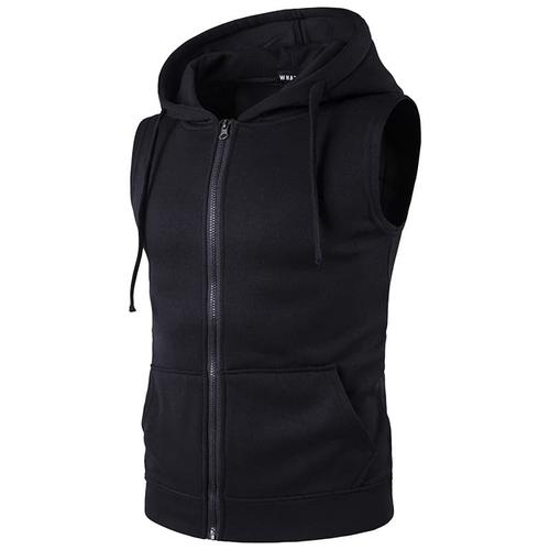 Jual jaket hoodie rompi vest polos - Hitam, M - Kab. Bandung Barat ...