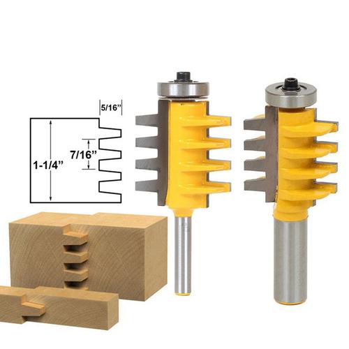Jual 14 Shank Rail Reversible Finger Joint Glue Router Bit Cone Tenon ...
