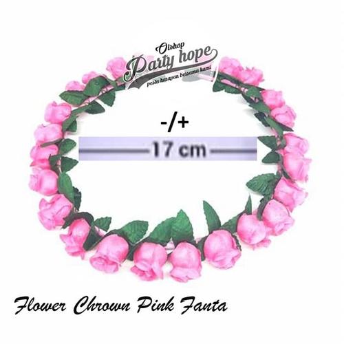 Jual Mahkota Bunga pink fanta / Flower Crown Bridal Shower / Bando ...