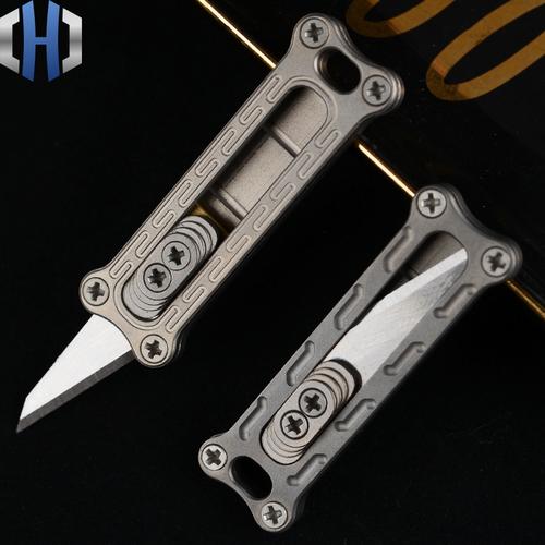 Jual Titanium Mini Utility Knife EDC Portable Tool Paper Cutter ...