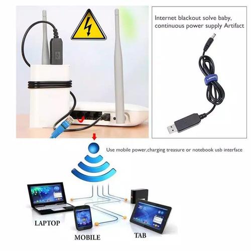 Jual Converter Kabel Power DC 5V-12V 5.5 mm to USB untuk Modem Mati ...