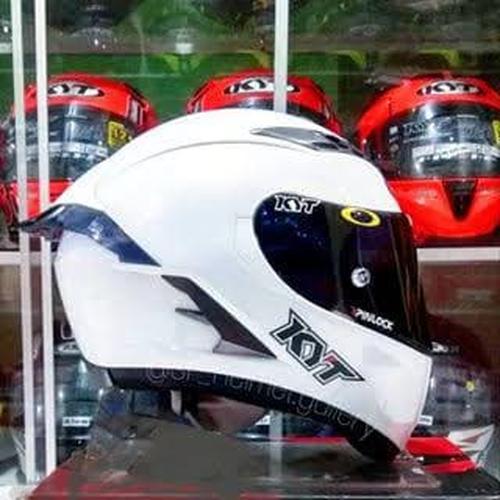 Jual Helm KYT Falcon white solid paket ganteng fullface not vendetta ...