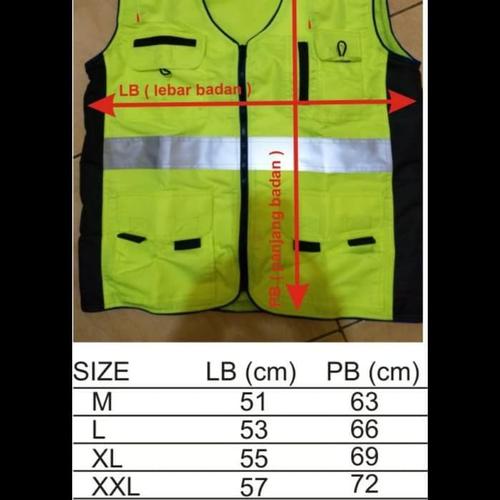 Jual Rompi Vest Safety ( Lapangan, Bandara , Proyek) Jumbo Big Size 5Xl ...