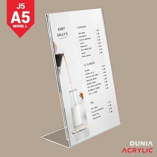 Jual Display Menu A5 / tempat brosur / nomor meja akrilik / custom ...